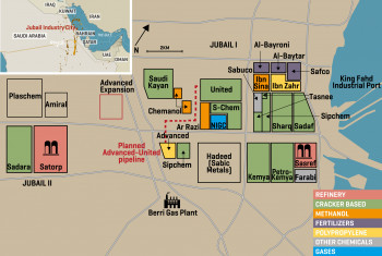 Jubail Industrial Map Cities Jubail Saudi Arabia, Minimal Art Map With